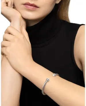 David Yurman Cable Classics Bracelet With Diamonds And - Pearl