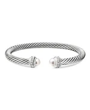 David Yurman Cable Classics Bracelet With Diamonds And - Pearl