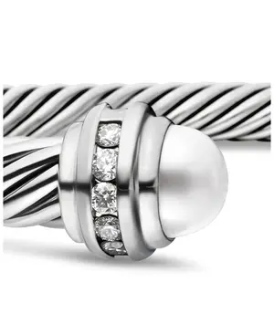 David Yurman Cable Classics Bracelet With Diamonds And - Pearl