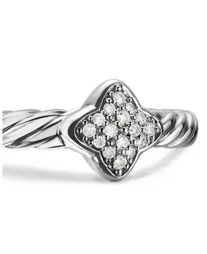 David Yurman Quatrefoil Ring With Diamonds