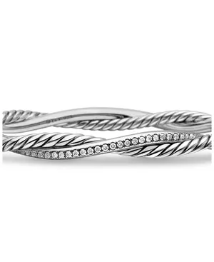 David Yurman Sterling Infinity Bracelet With Diamonds - Silver
