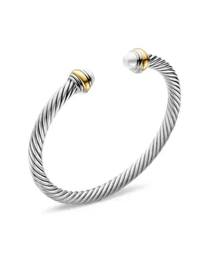 David Yurman Cable Classic Bracelet With And 14k Gold - Pearl