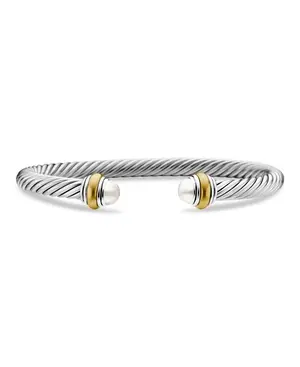 David Yurman Cable Classic Bracelet With And 14k Gold - Pearl