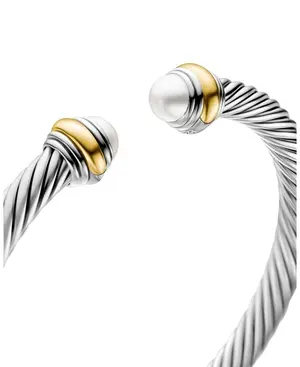 David Yurman Cable Classic Bracelet With And 14k Gold - Pearl