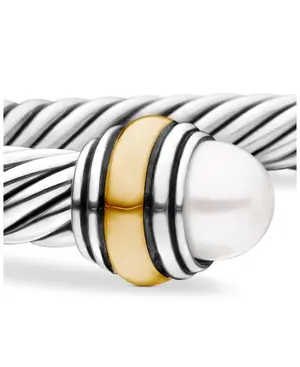 David Yurman Cable Classic Bracelet With And 14k Gold - Pearl