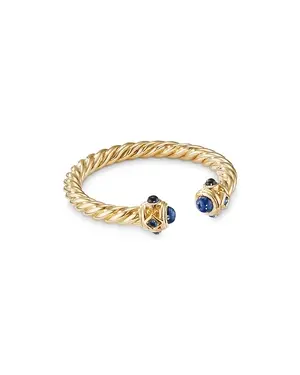 David Yurman David Yurman 18K Yellow Gold Renaissance Sapphire Ring Blue/gold