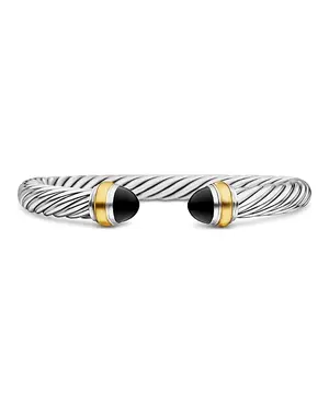 David Yurman Cable Classics Bangle With Gold - Black Onyx