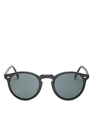 Oliver Spencer Oliver Peoples Gregory Peck Round Sunglasses, 50mm Black/dark Gray