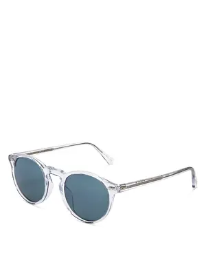 Oliver Spencer Oliver Peoples Gregory Peck Round Sunglasses, 50mm Clear/blue Solid