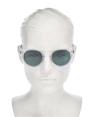 Oliver Spencer Gregory Peck Round Sunglasses, 50mm - Clear/blue Solid