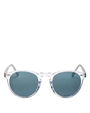 Oliver Spencer Oliver Peoples Gregory Peck Round Sunglasses, 50mm Clear/blue