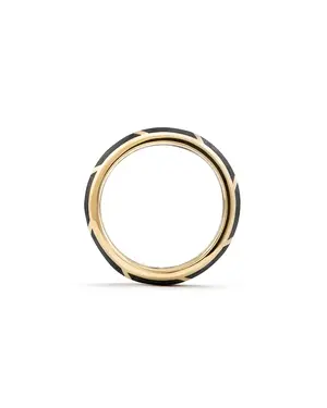 David Yurman Forged Carbon Band Ring In 18k Gold - Black/gold