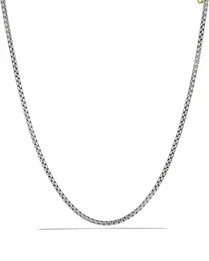 David Yurman Medium Box Chain With Gold - Silver/yellow Gold