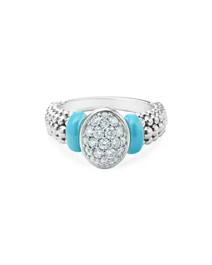 Lagos Blue Caviar & Diamond Sterling Silver Statement Ring