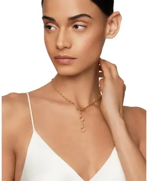 David Yurman Dy Madison Three Ring Chain Necklace - Gold