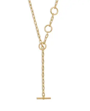 David Yurman Dy Madison Three Ring Chain Necklace - Gold