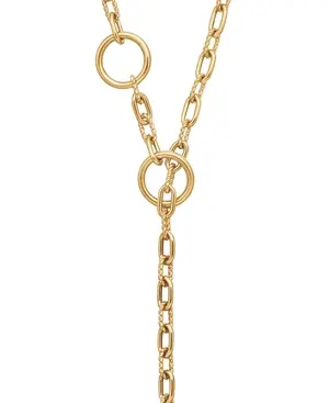 David Yurman 18k Yellow Dy Madison Three Ring Chain Necklace - Gold