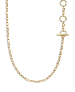 David Yurman 18k Yellow Dy Madison Three Ring Chain Necklace - Gold