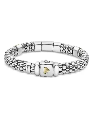 Lagos Sterling Silver And 18k Gold Diamond Bracelet - Silver/gold