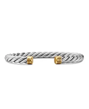 David Yurman Cable Classic Cuff Bracelet With 18k Gold - Silver/gold