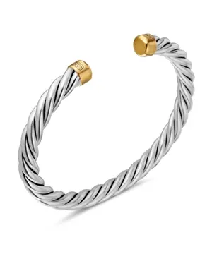 David Yurman Cable Classic Cuff Bracelet With 18k Gold - Silver/gold