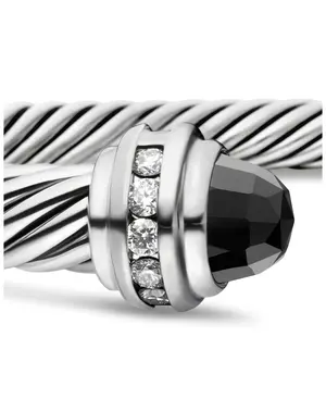 David Yurman Cable Classics Bracelet With Diamonds - Black Onyx