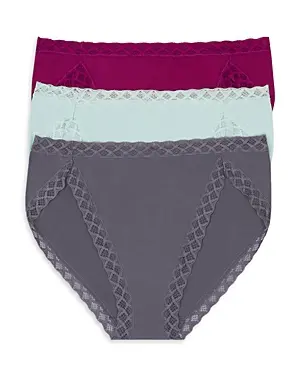Natori Bliss French Cut Bikinis, Set Of 3 Bright Berry/soft Mint/anchor