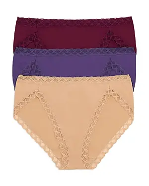 Natori Bliss French Cut Bikinis, Set Of 3 Cab/lv/cf