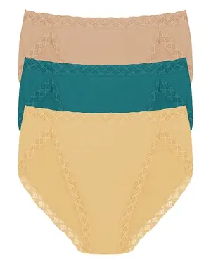 Natori Bliss French Cut Bikinis, Set Of 3 Golden/dragonfly/cafe