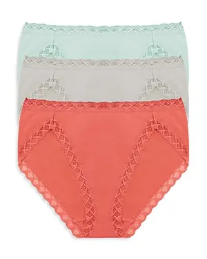 Natori Bliss French Cut Bikinis, Set Of 3 Mint/dusk/pink