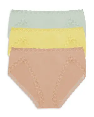 Natori Bliss French Cut Bikinis, Set Of 3 Morning Dew/yellow/cafe