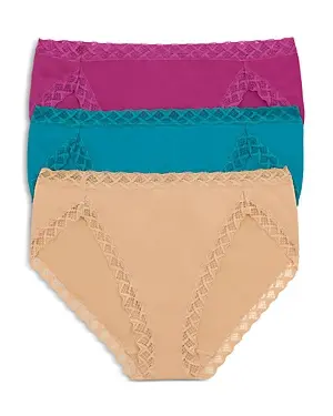 Natori Bliss French Cut Bikinis, Set Of 3 Mulberry/tropic/cafe