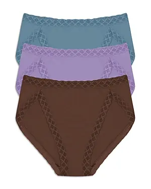 Natori Bliss French Cut Bikinis, Set Of 3 Poolside/purple Haze/java