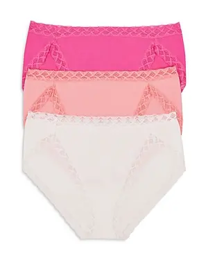 Natori Bliss French Cut Bikinis, Set Of 3 Rosebloom/pink Icing/white