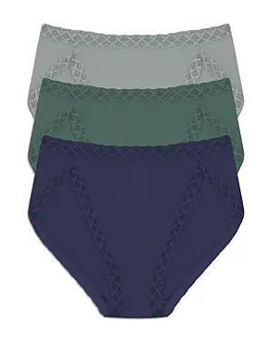 Natori Bliss French Cut Bikinis, Set Of 3 Stormy/alpine/twilight