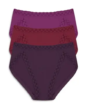 Natori Bliss French Cut Bikinis, Set Of 3 Verbena/dark Cherry/grape