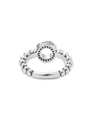 Lagos Sterling Caviar Spark Diamond Ring - Silver