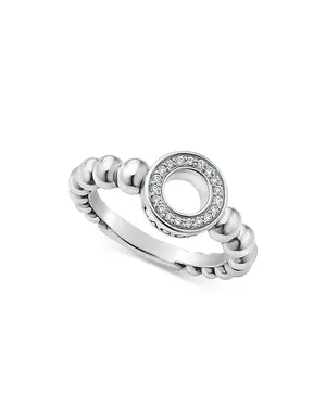 Lagos Sterling Caviar Spark Diamond Ring - Silver