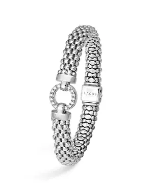 Lagos Sterling Silver Enso Diamond Rope Bracelet - White/silver