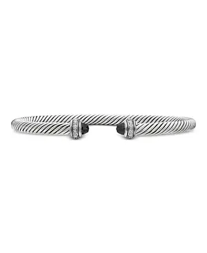 David Yurman David Yurman Cable Classic Bracelet With Onyx And Diamonds Black Onyx