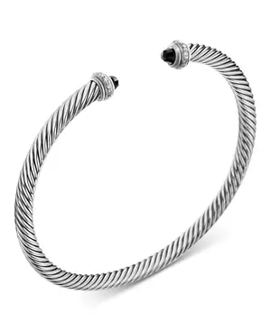 David Yurman Cable Classic Bracelet With Onyx And Diamonds - Black Onyx