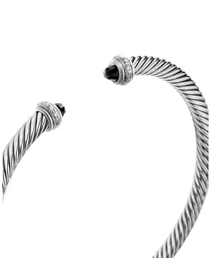 David Yurman Cable Classic Bracelet With Onyx And Diamonds - Black Onyx
