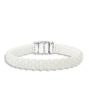 Lagos Caviar Ceramic Bracelet - White