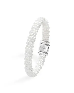 Lagos Caviar Ceramic Bracelet - White