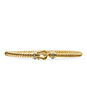 David Yurman Buckle Bracelet With Diamonds - White/gold