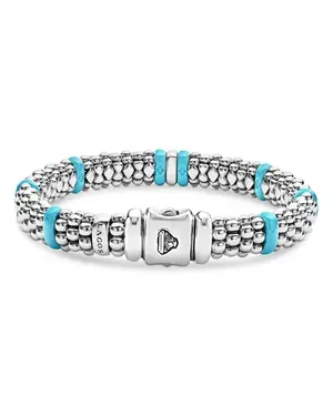 Lagos Caviar & Diamond Sterling Silver Bracelet - Silver/blue