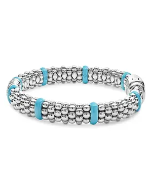 Lagos Caviar & Diamond Sterling Silver Bracelet - Silver/blue