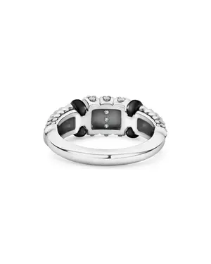 Lagos Sterling Diamond And Ceramic Statement Ring
