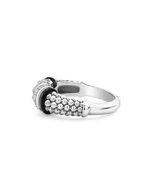 Lagos Sterling Diamond And Ceramic Statement Ring