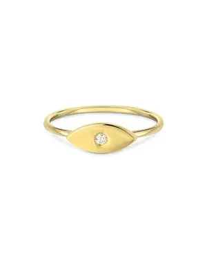 ZOE LEV 14k Yellow Diamond Evil Eye Ring - Gold